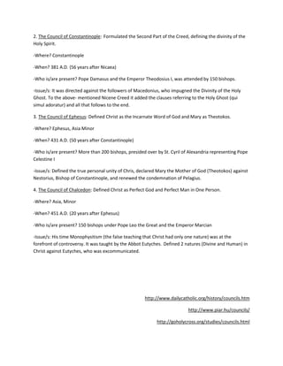 4 Ecumenical Councils | DOCX