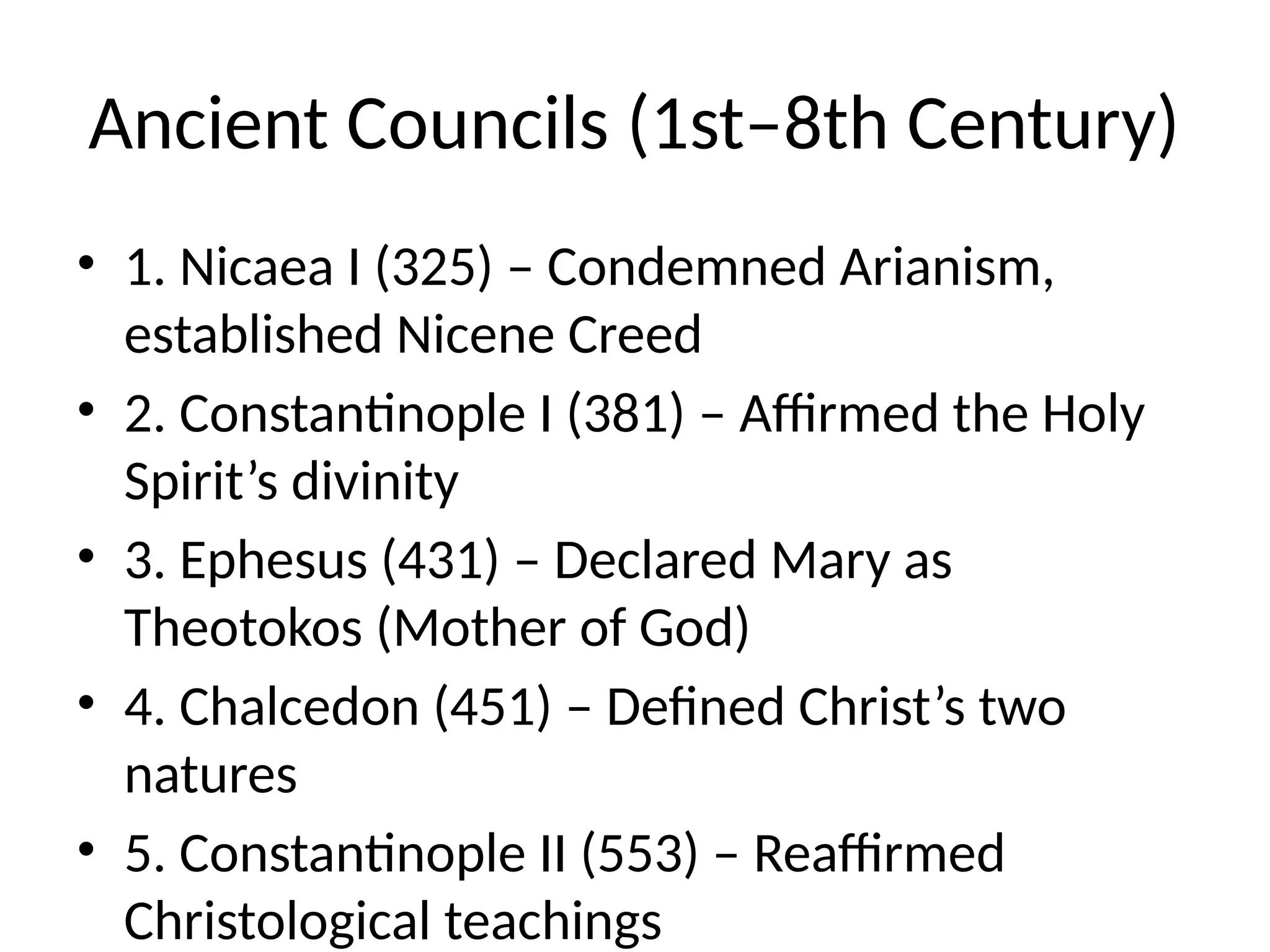 Roman Catholic Ecumenical Councils through history.pptx