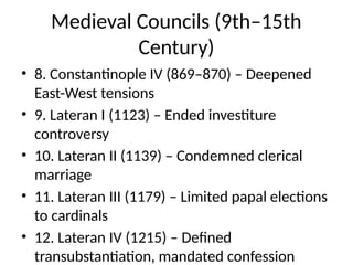 Roman Catholic Ecumenical Councils through history.pptx