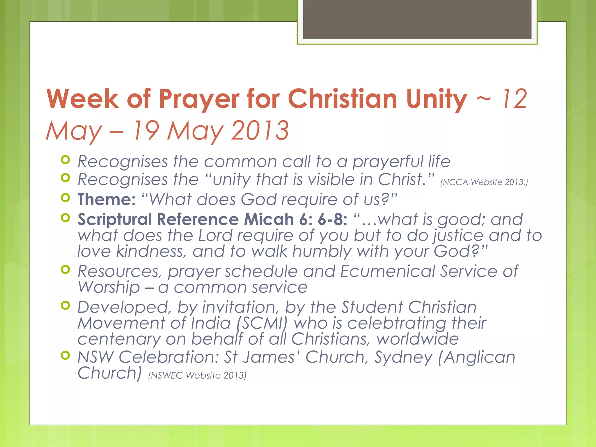 Ecumenism examples and impact | PPT