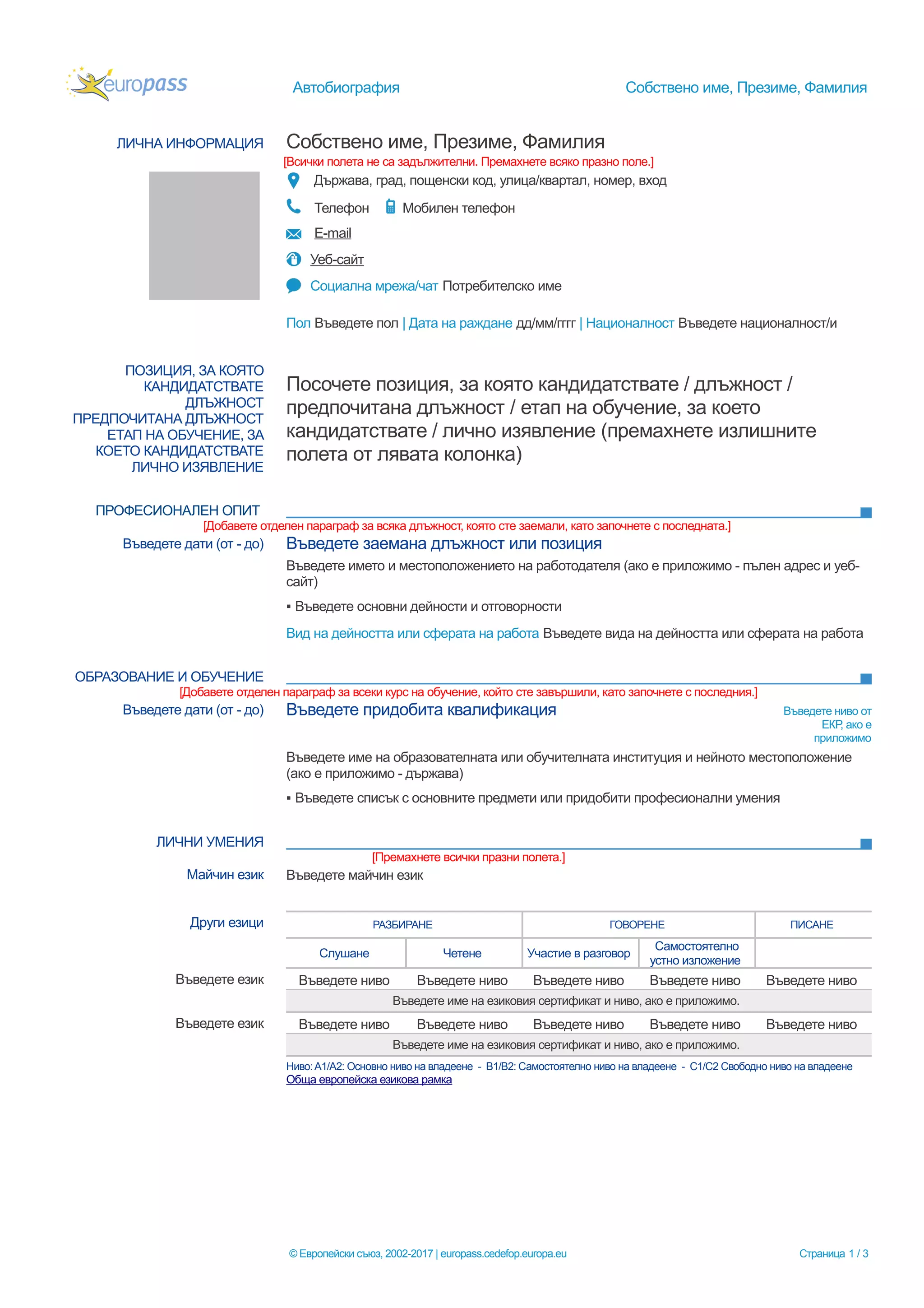 Ecv template bg | DOC