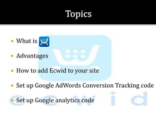 Ecwid Online Store for Google Adwords | PPT