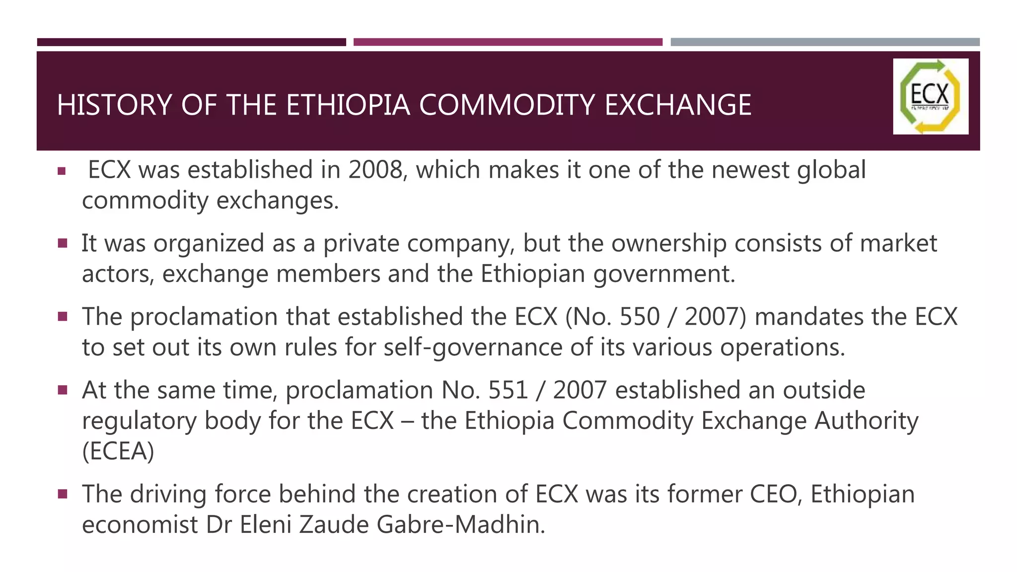 Ethiopian Commodity Exchange | PPTX