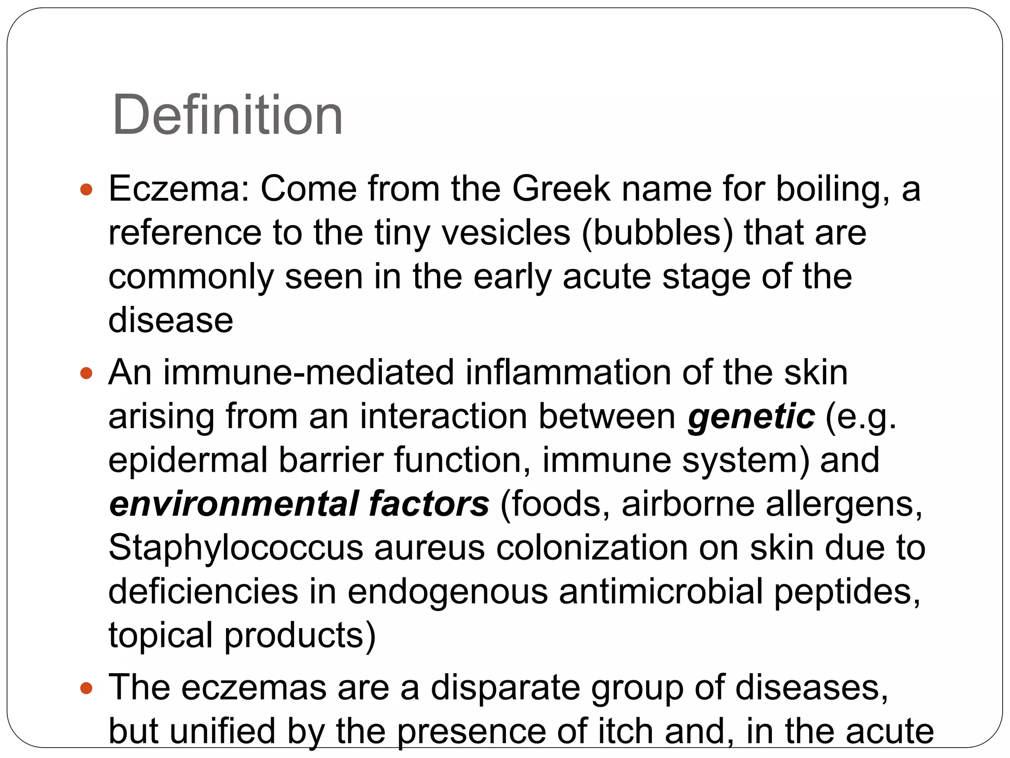 Eczema - A Case Presentation (by Dr. Julius King Kwedhi) | PPTX