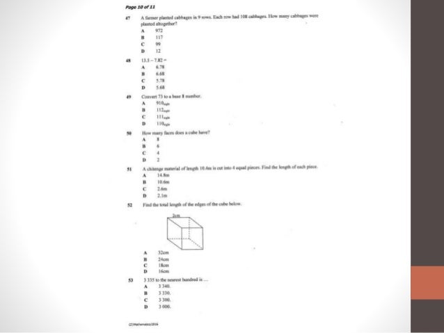 ECZ Grade 7 Maths 2016 Past Paper ecz-grade-7-maths-2016-past-paper