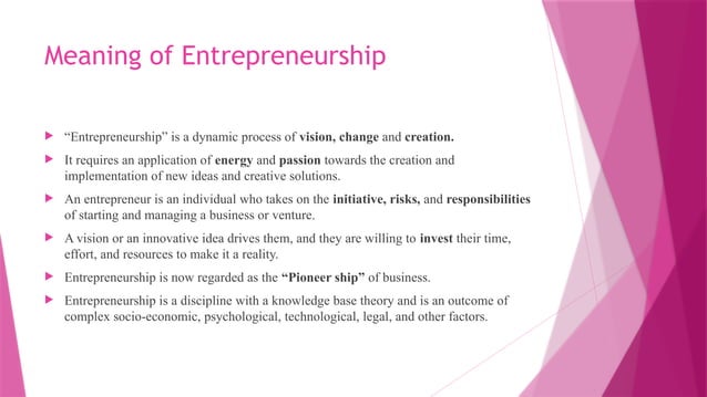 Entrepreneurship Development: basic Concept | PPT