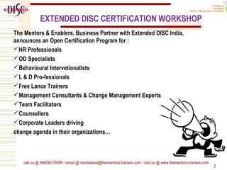 Extended DISC - Certification Workshop. | PPT