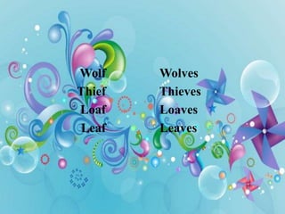 IRREGULAR NOUNS WITH PLURAL FORMS | PPTX