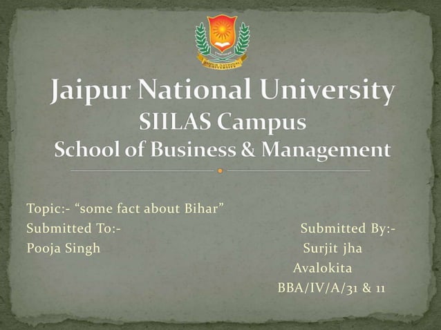 some fact about bihar | PPT