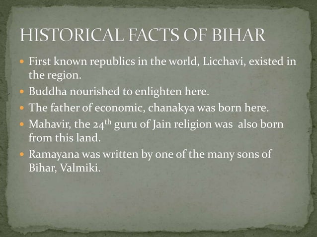 some fact about bihar | PPT