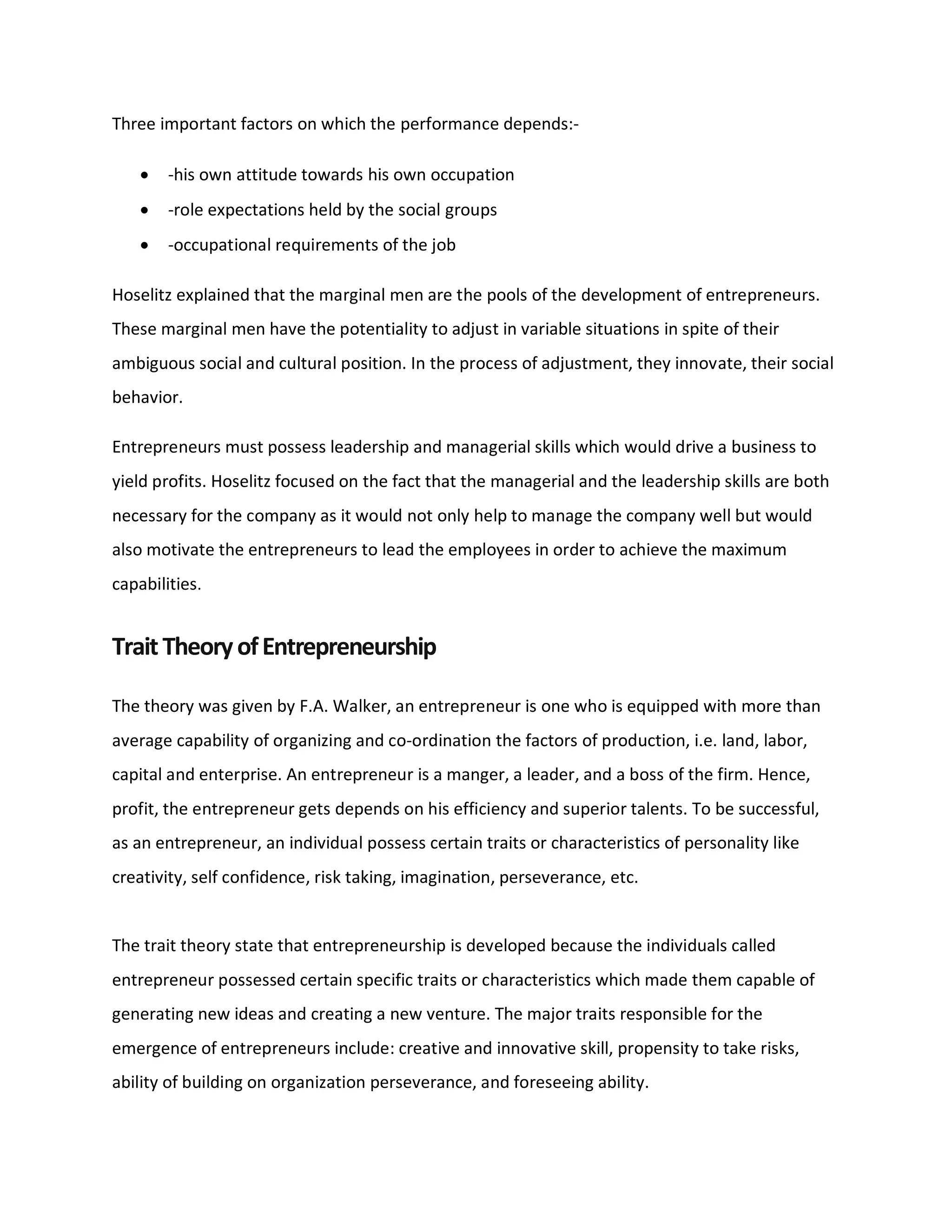 Theories of Entrepreneurship | PDF
