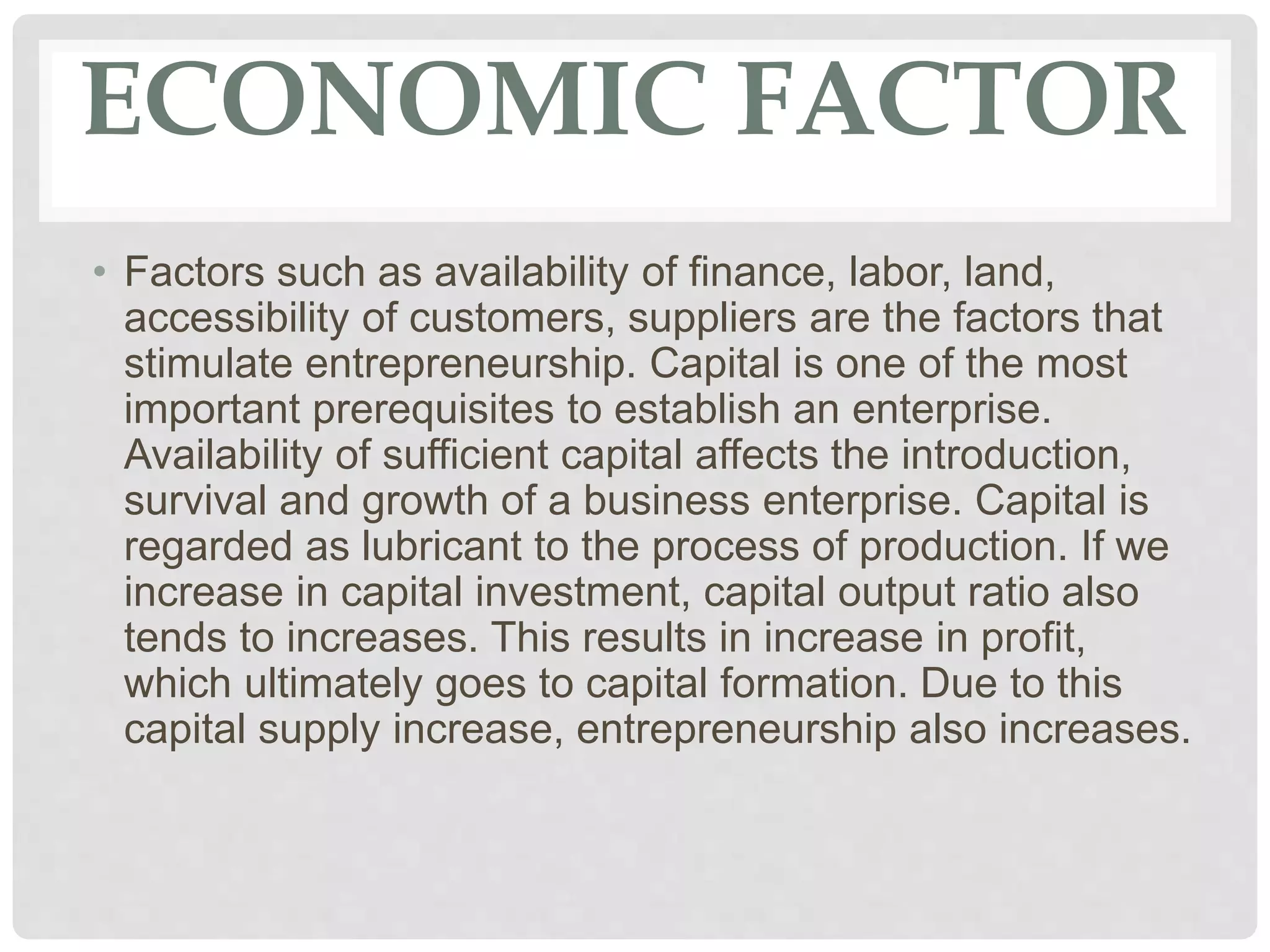 Factors affecting entrepreneurship | PPTX