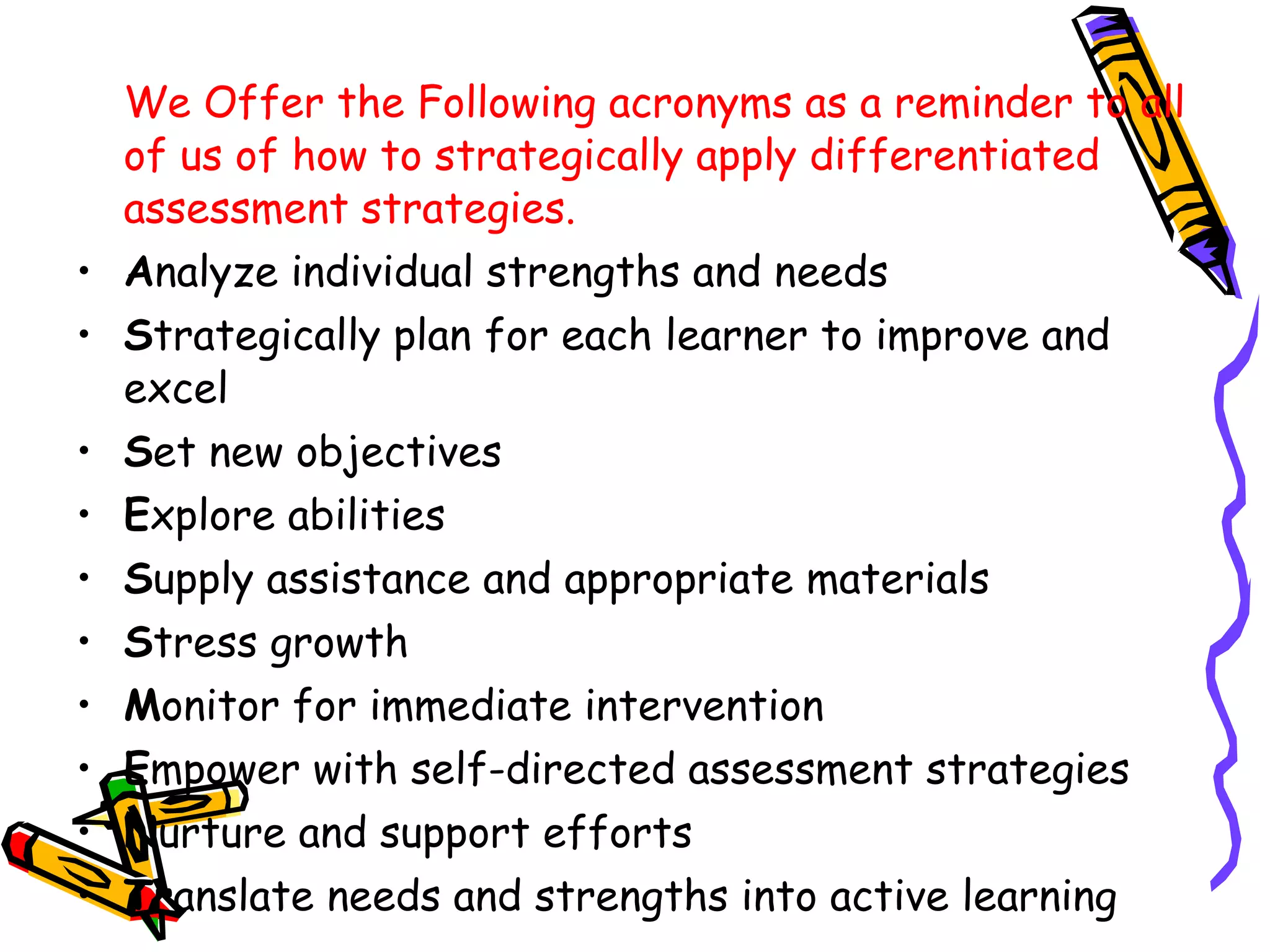Ed 471 Differentiated Assessment Strategies2 | PPT | Educational ...