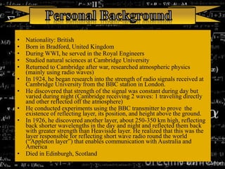Sir Edward Appleton | PPTX | Physics | Science