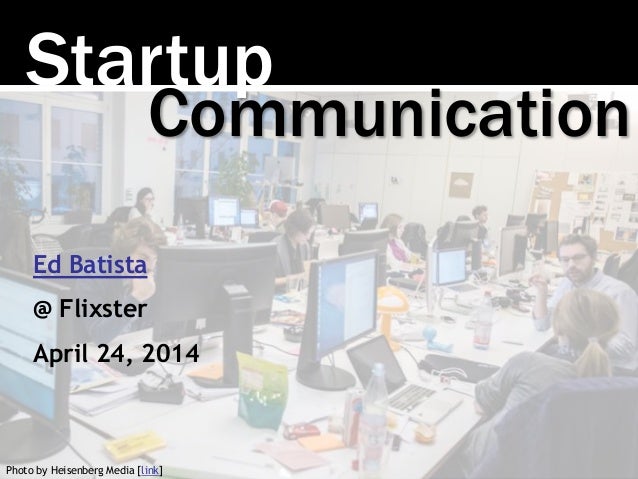 Startup Communication, Apr 2014 | PPT