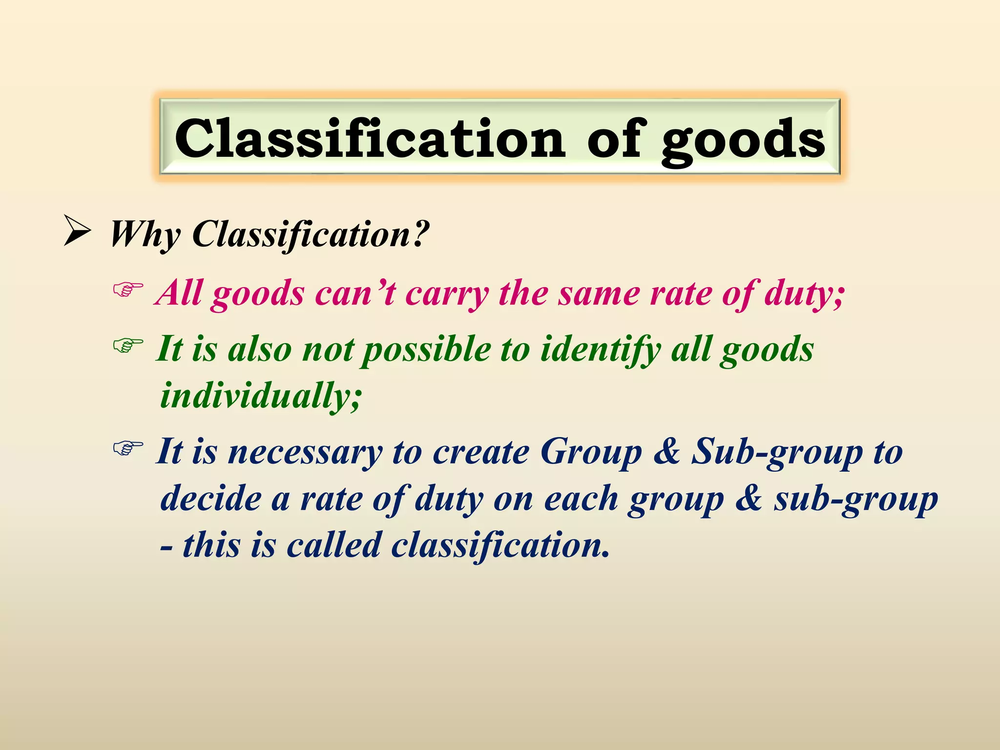 Classification of excisable goods | PPTX