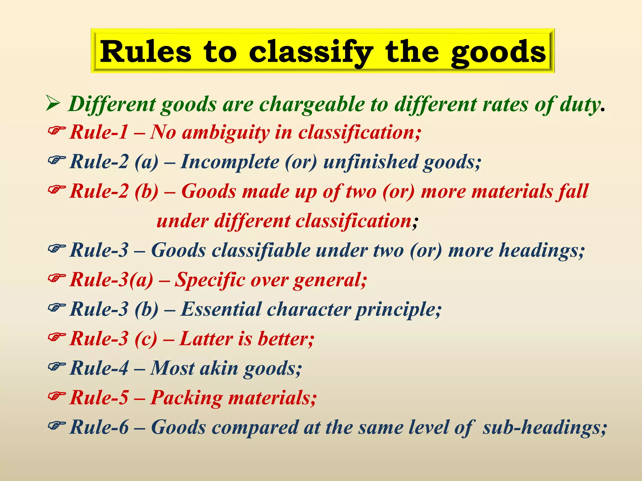 Classification of excisable goods | PPTX