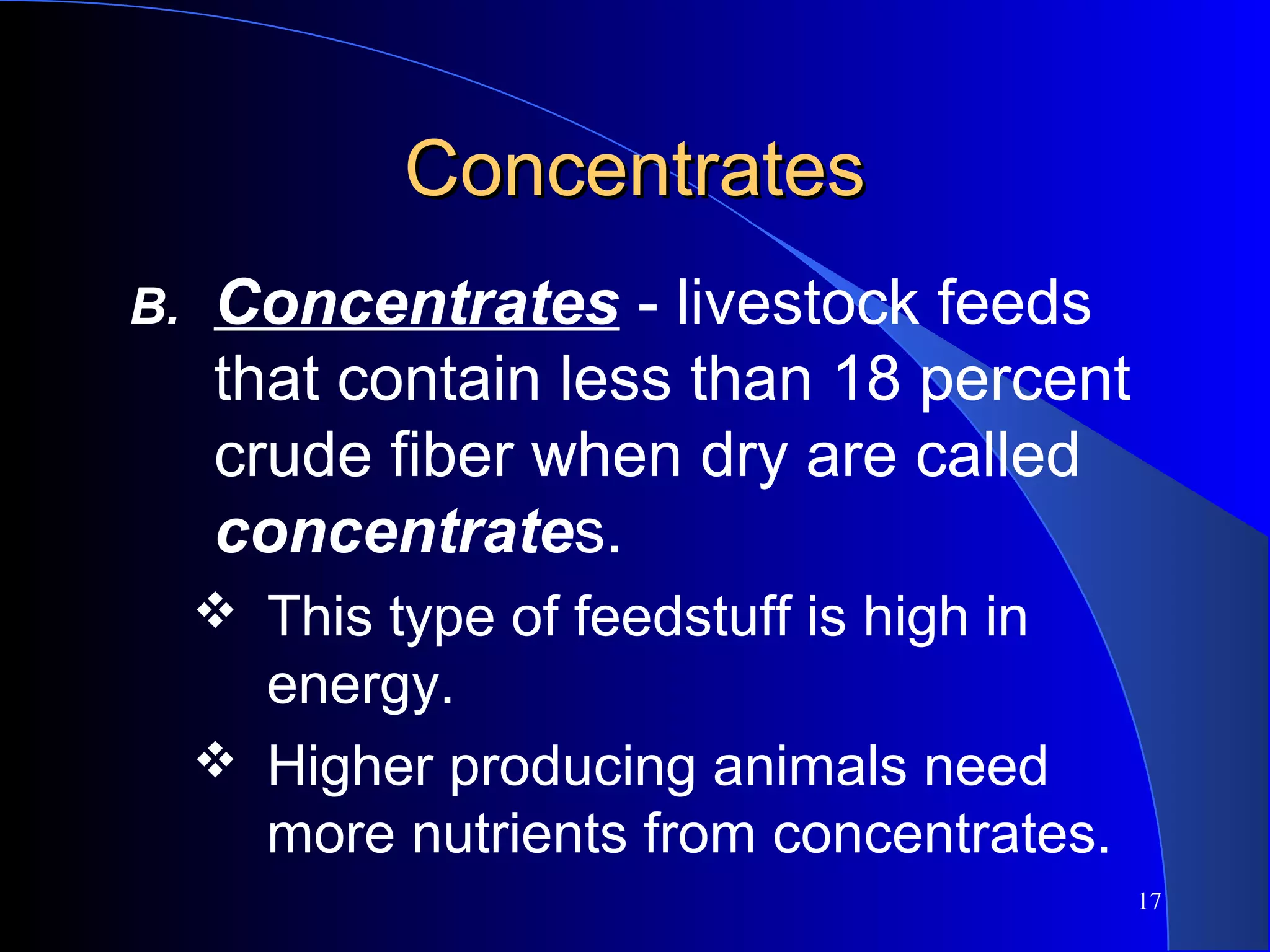 Nutritional Needs of Livestock Animals | PPT