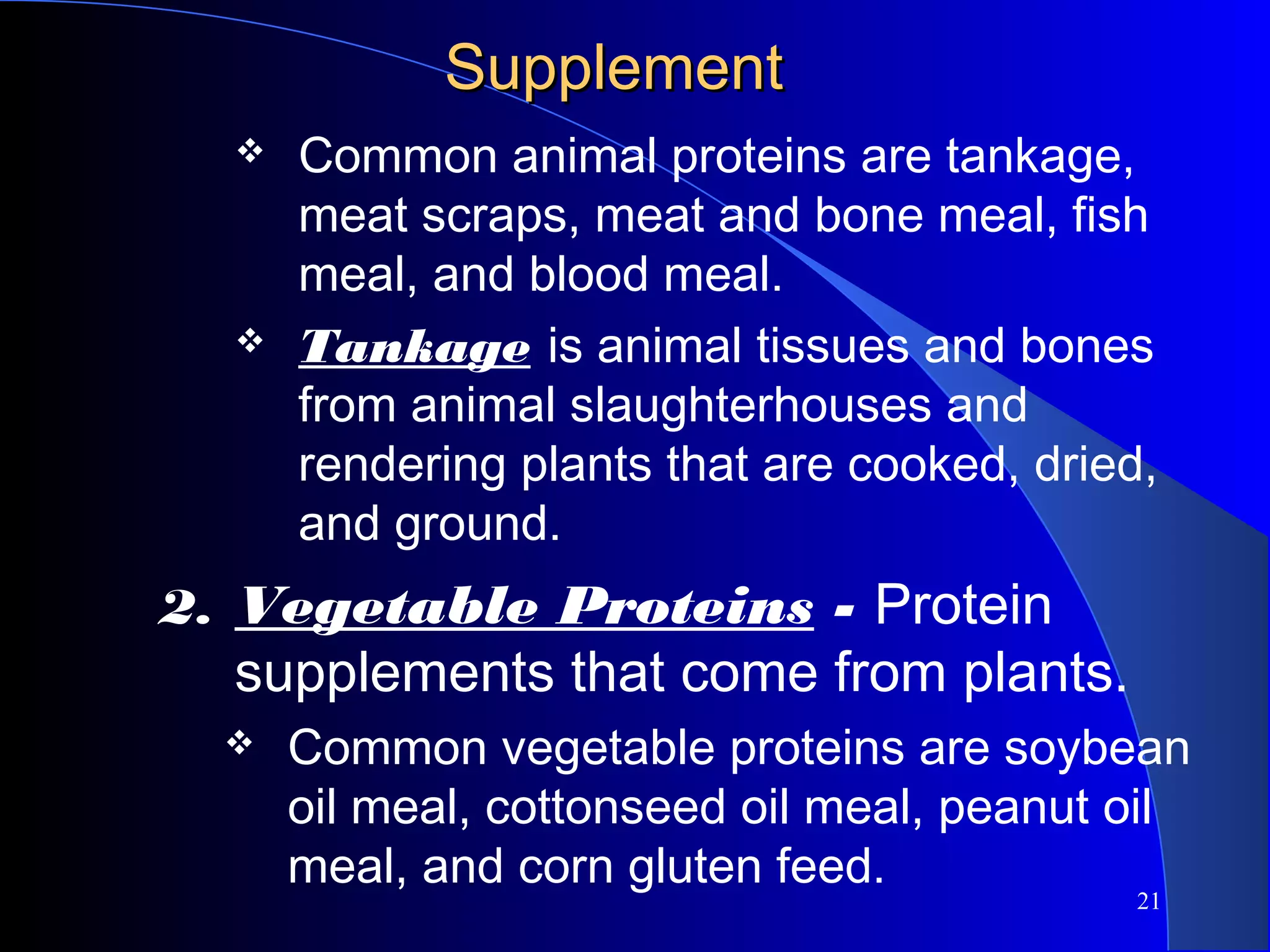 Nutritional Needs of Livestock Animals | PPT