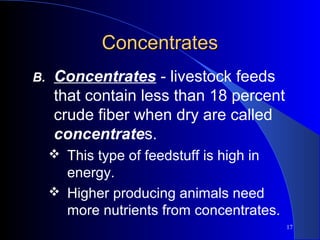 Nutritional Needs of Livestock Animals | PPT