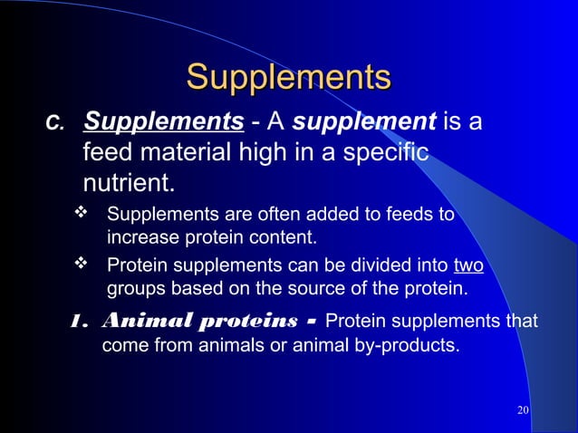 Nutritional Needs of Livestock Animals | PPT