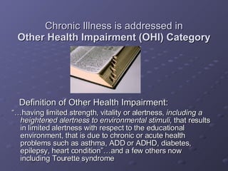 Ed Regs And Chronic Illness | PPT | Special Needs Kids | Parenting