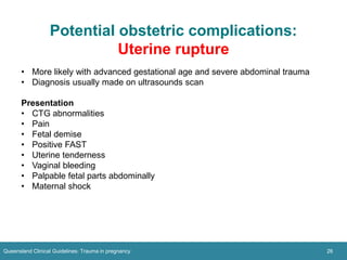 MANAGEMENT OF PREGNANT WOMEN IN TRAUMA IN PREGNANCIES | PDF