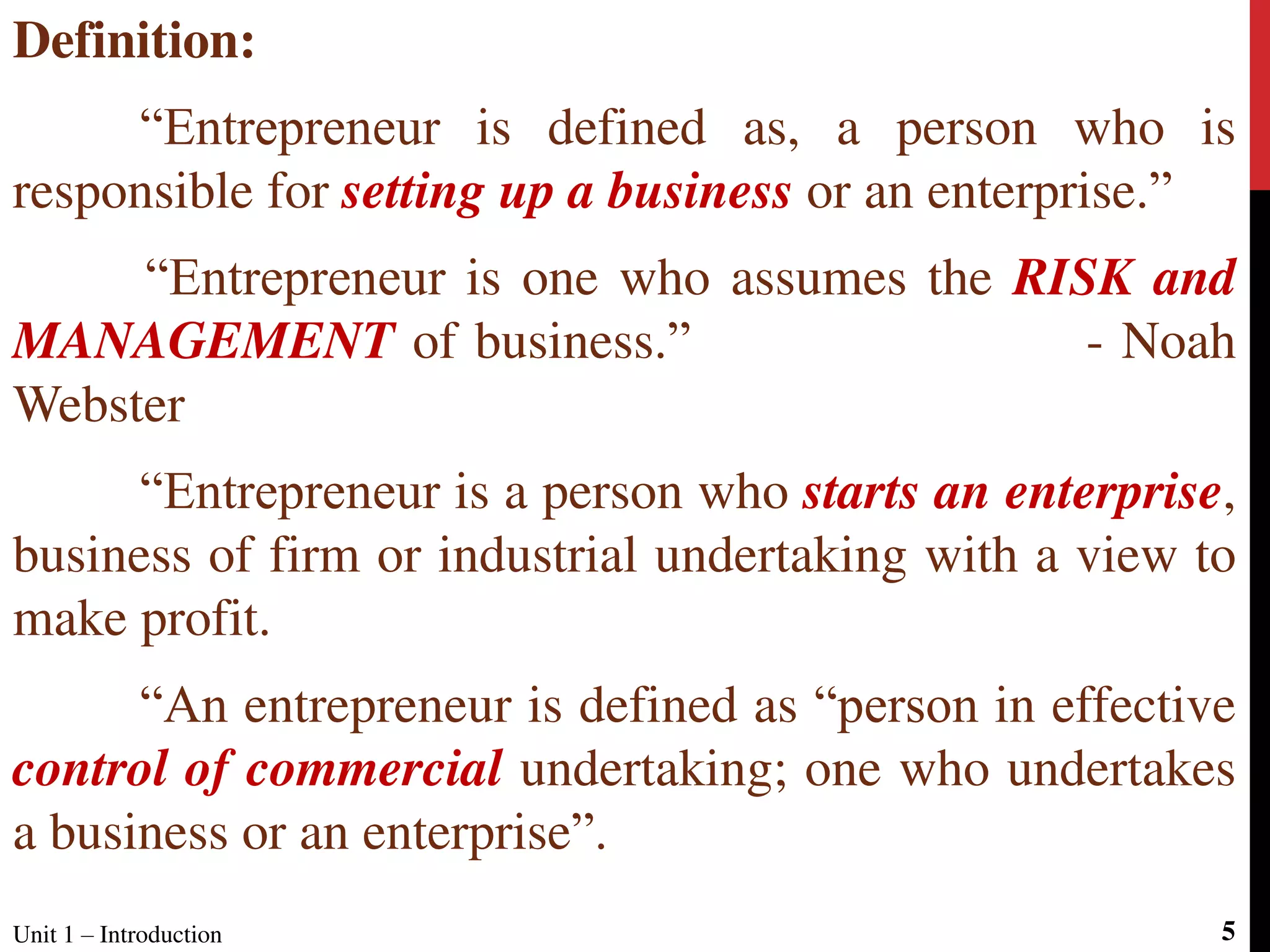 Entrepreneurship Development - Introduction | PDF