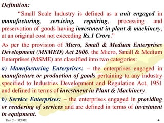 Entrepreneurship development - Micro Small and Medium Enterprises | PDF