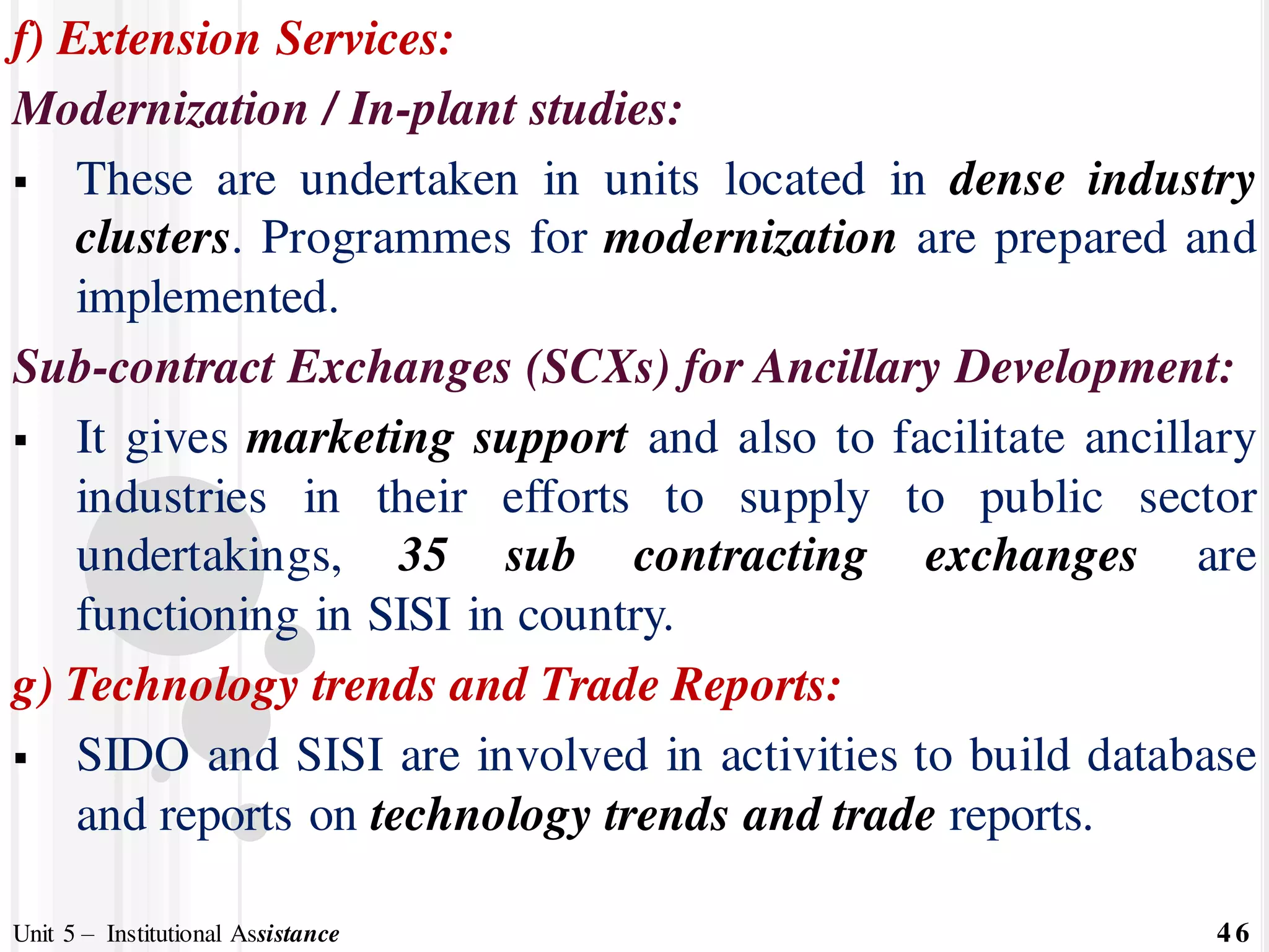 Entrepreneurship development - Institutional Assistance | PDF