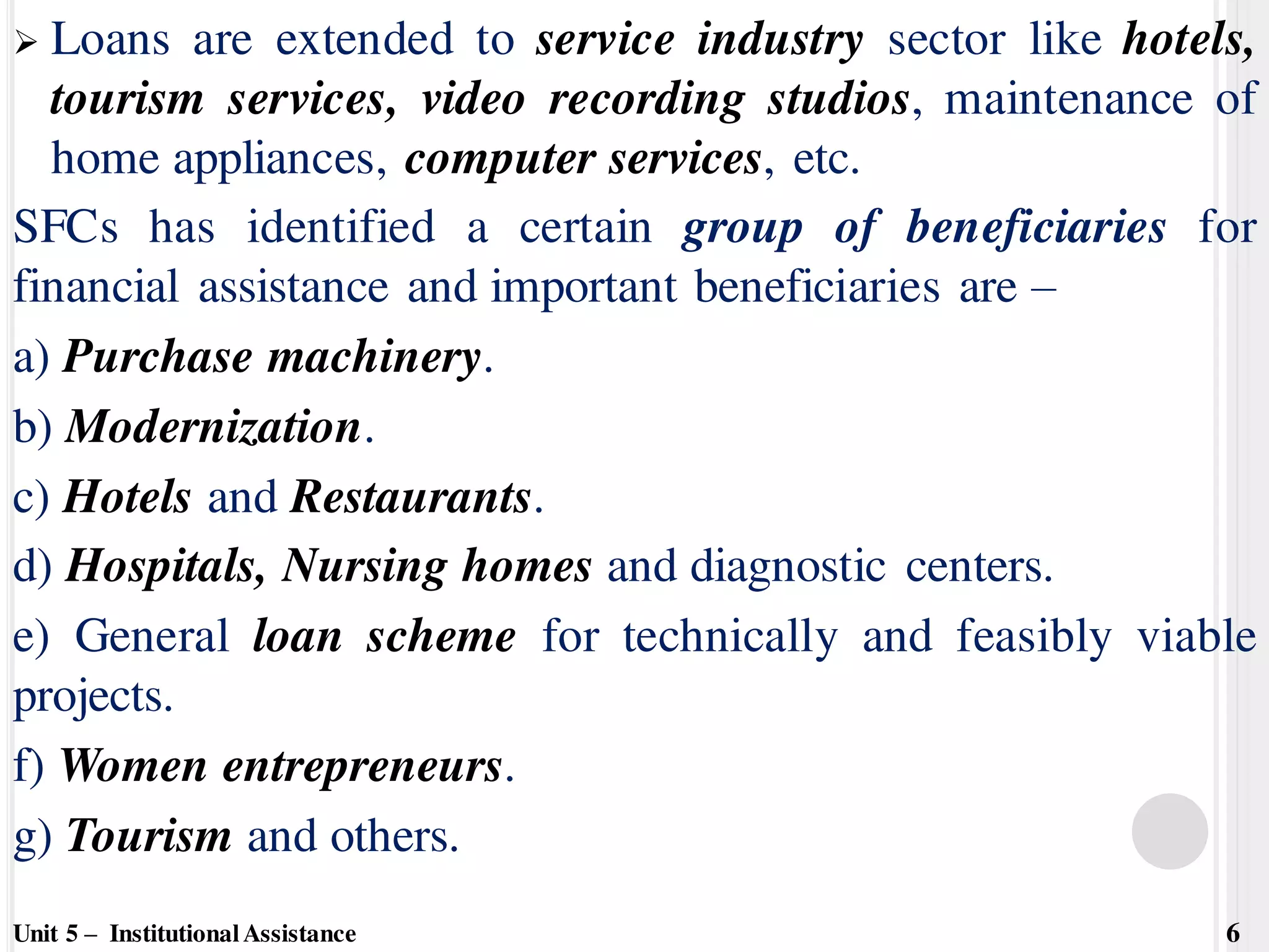 Entrepreneurship development - Institutional Assistance | PDF