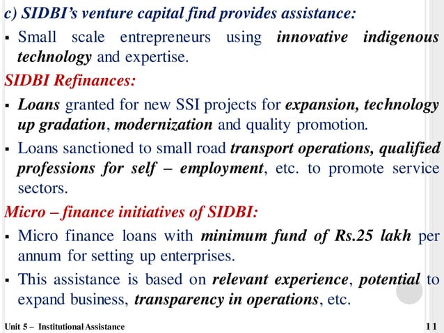 Entrepreneurship development - Institutional Assistance | PDF ...