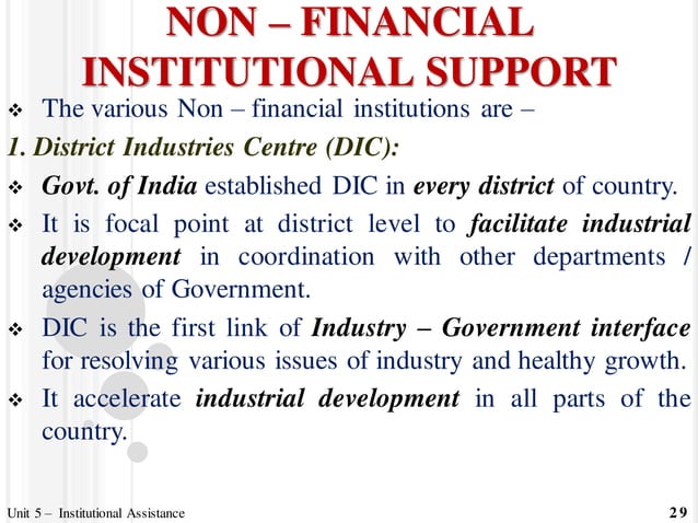 Entrepreneurship development - Institutional Assistance | PDF ...