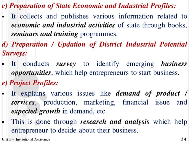 Entrepreneurship development - Institutional Assistance | PDF ...