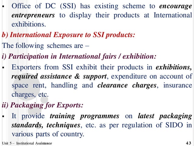 Entrepreneurship development - Institutional Assistance | PDF ...