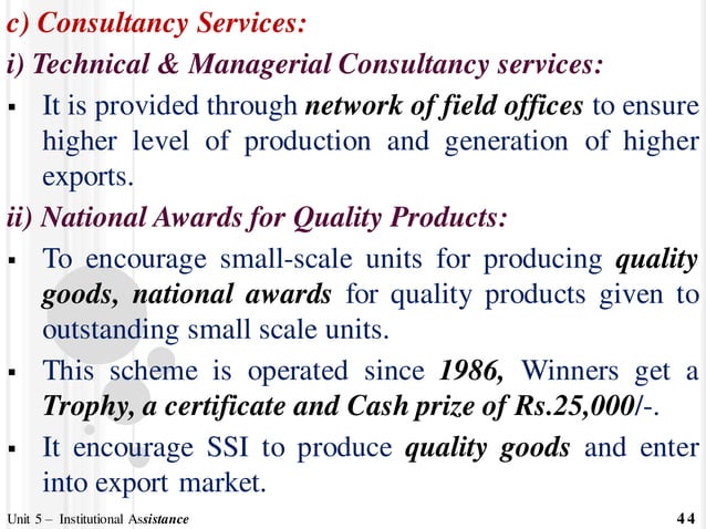 Entrepreneurship development - Institutional Assistance | PDF ...