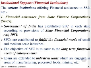 Entrepreneurship development - Institutional Assistance | PDF