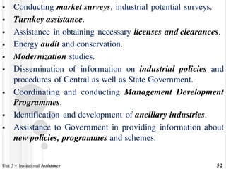 Entrepreneurship development - Institutional Assistance | PDF