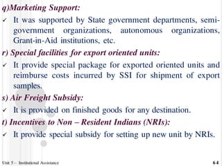 Entrepreneurship development - Institutional Assistance | PDF
