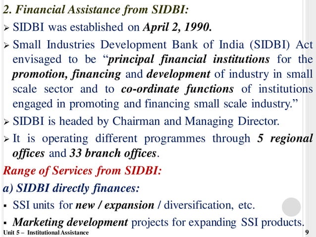 Entrepreneurship development - Institutional Assistance | PDF ...