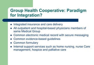 Ed Wagner: Integrated care: what are the key factors for success | PPT