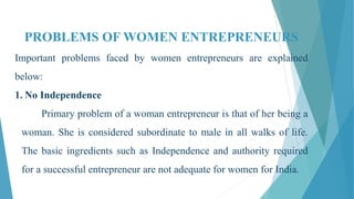 PROBLEMS OF WOMEN ENTREPRENEURS | PPTX | Women\'s Health | Healthy Living