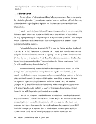 The Importance of Trust for Developing Tomorrow’s Information Security Leaders - SANS STI ...