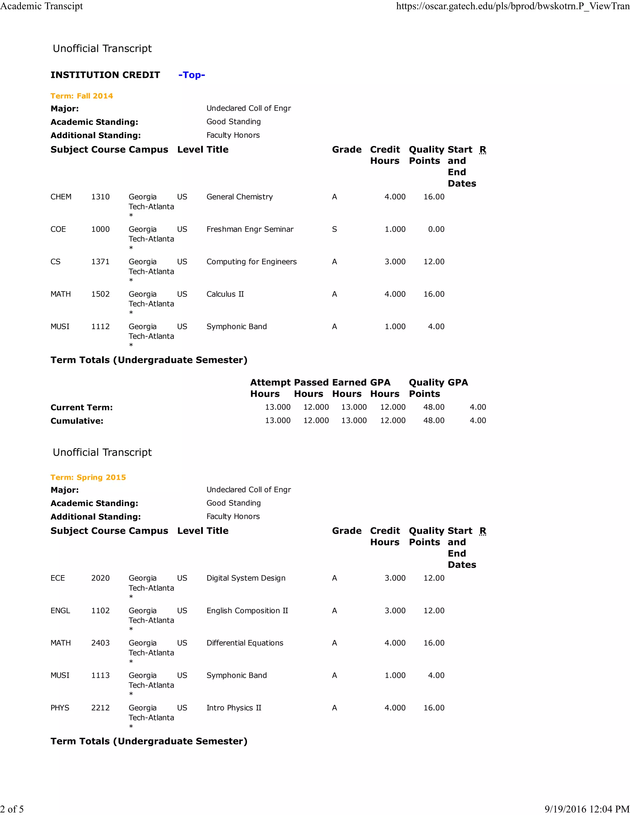 Yu_Michael_Fall_2016_Transcript | PDF