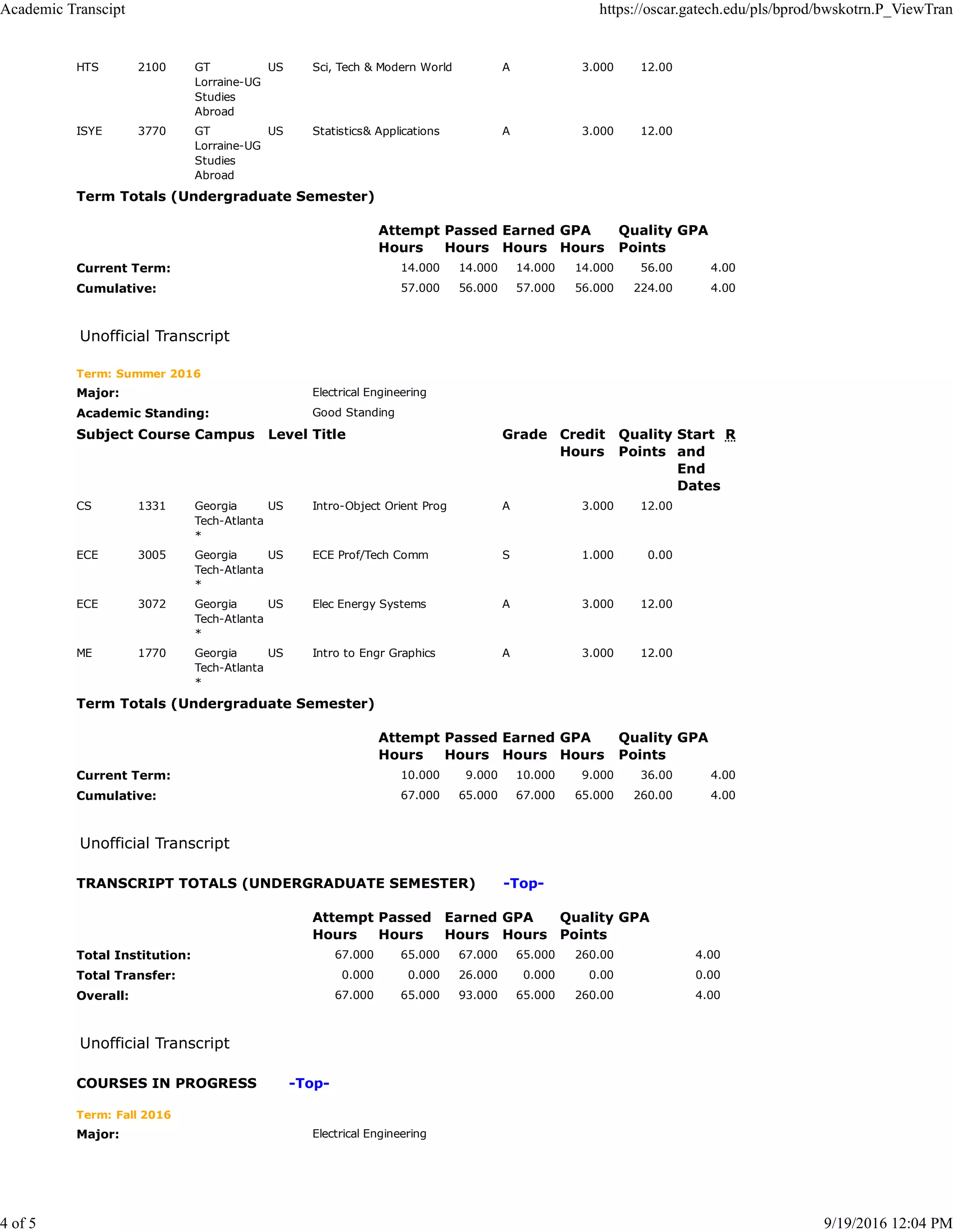 Yu_Michael_Fall_2016_Transcript | PDF