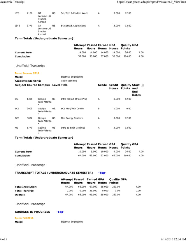 Yu_Michael_Fall_2016_Transcript | PDF | Undergraduate Education ...