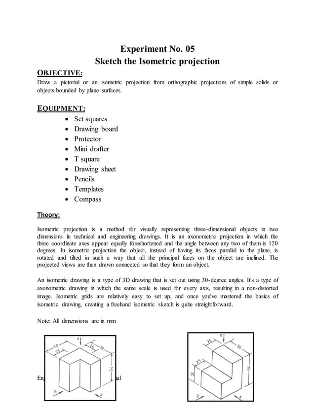 Engineering Darwing (Isomeric Projection) | DOCX