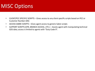 Sabre Script Overview | PPT