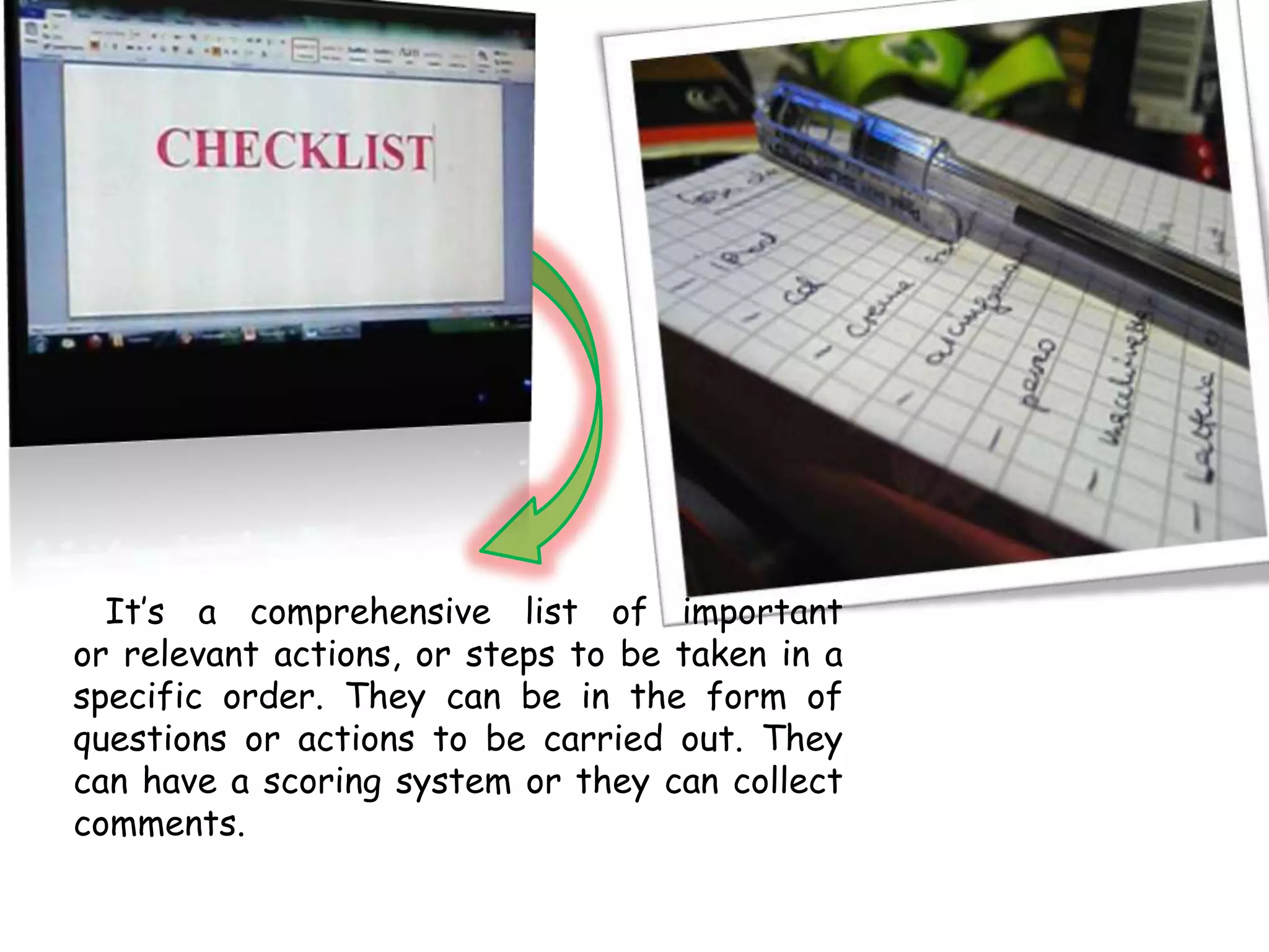 different kinds of checklist ppt | PPT