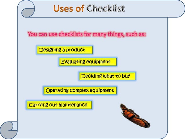 different kinds of checklist ppt | PPT